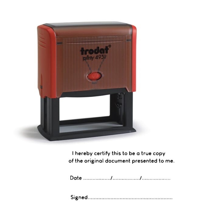 Trodat Printy 4931 I Hereby Certify Stamp | www.stampit.co.uk