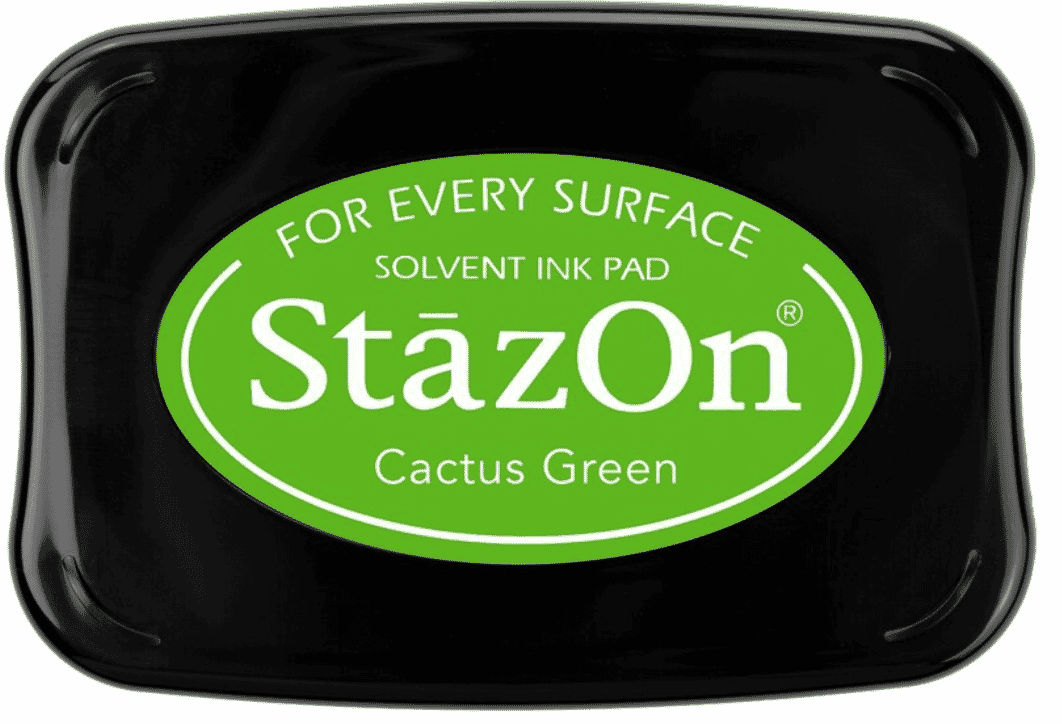 StazOn Cactus Green Ink Pad 75 x 45 mm | www.stampit.co.uk