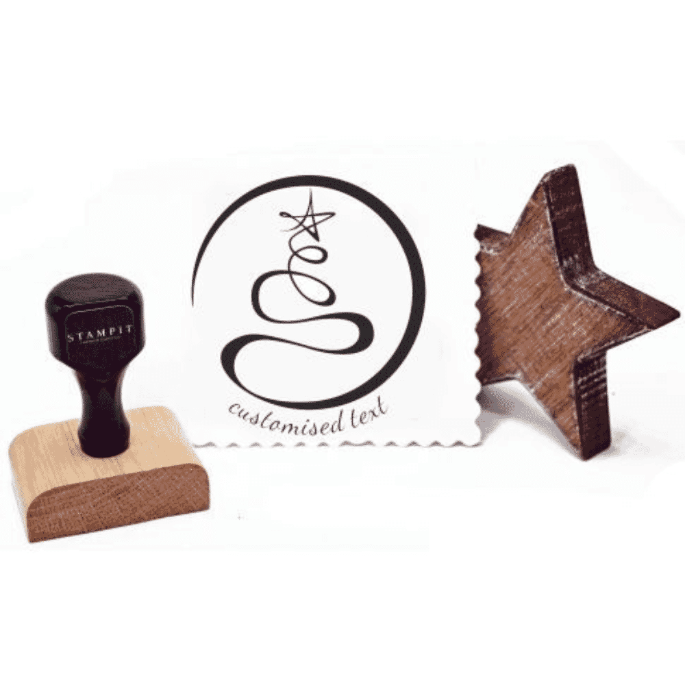 Circle Christmas Tree Oak Stamp | 40mm | www.stampit.co.uk
